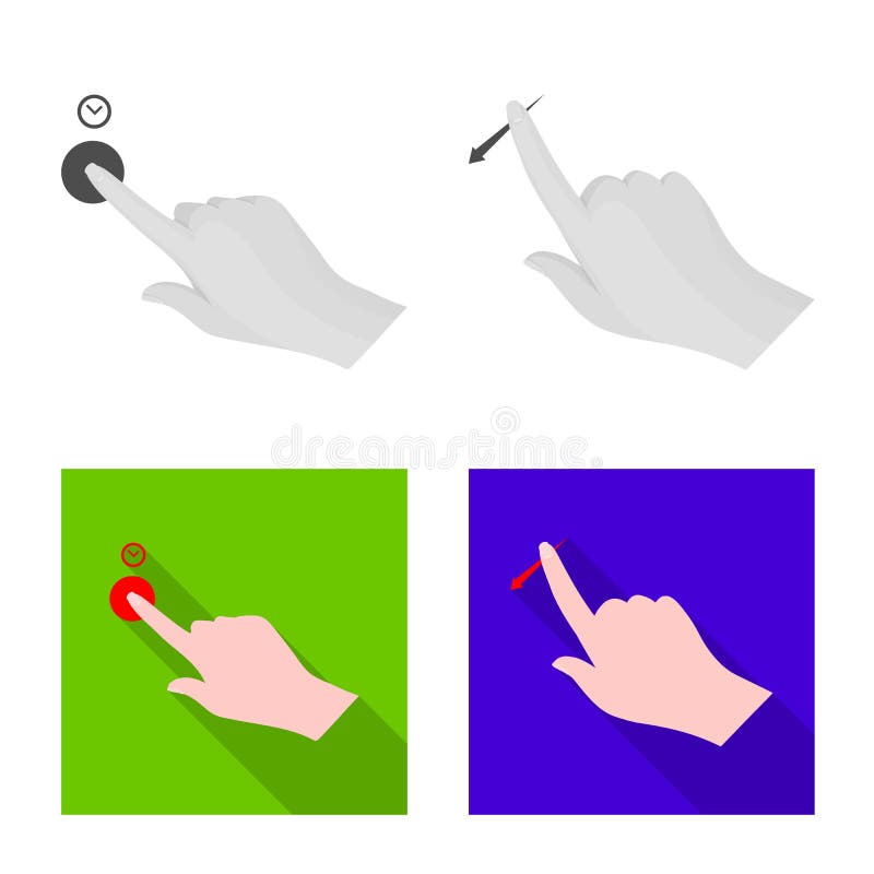 Vector Design of Touchscreen and Hand Logo. Collection of Touchscreen ...