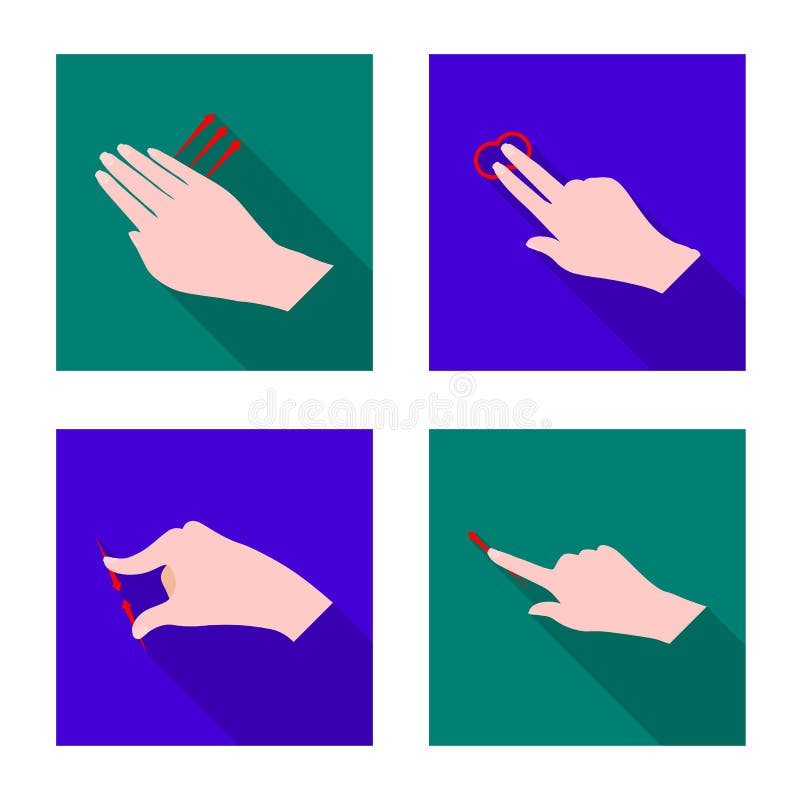 Vector Design of Touchscreen and Hand Logo. Collection of Touchscreen ...