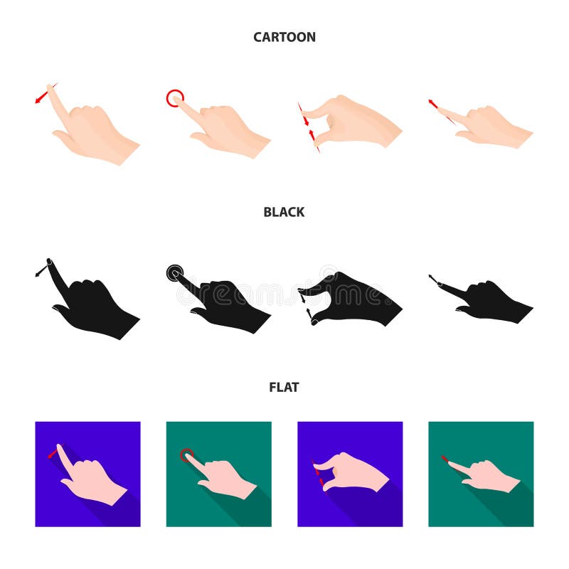 Vector Design of Touchscreen and Hand Sign. Collection of Touchscreen ...