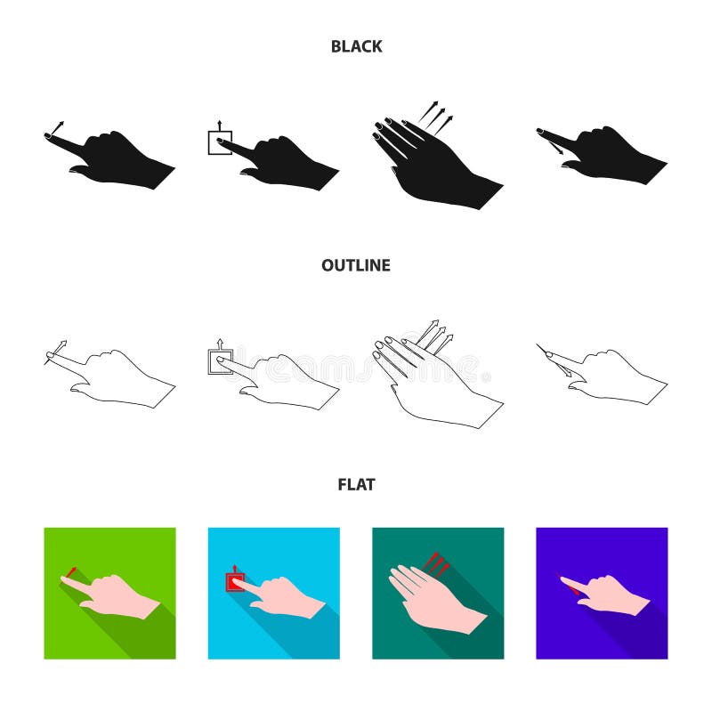 Vector Design of Touchscreen and Hand Sign. Collection of Touchscreen ...