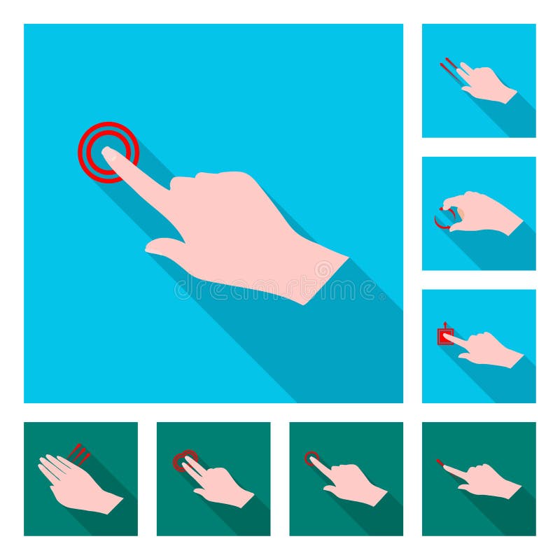 Vector Design of Touchscreen and Hand Sign. Collection of Touchscreen ...