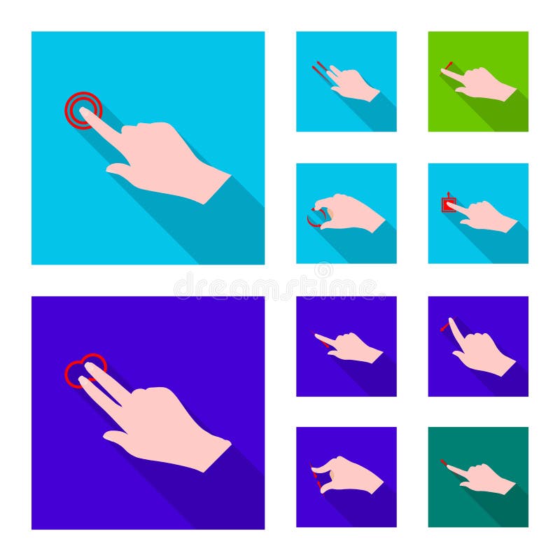 Vector Design of Touchscreen and Hand Symbol. Set of Touchscreen and ...