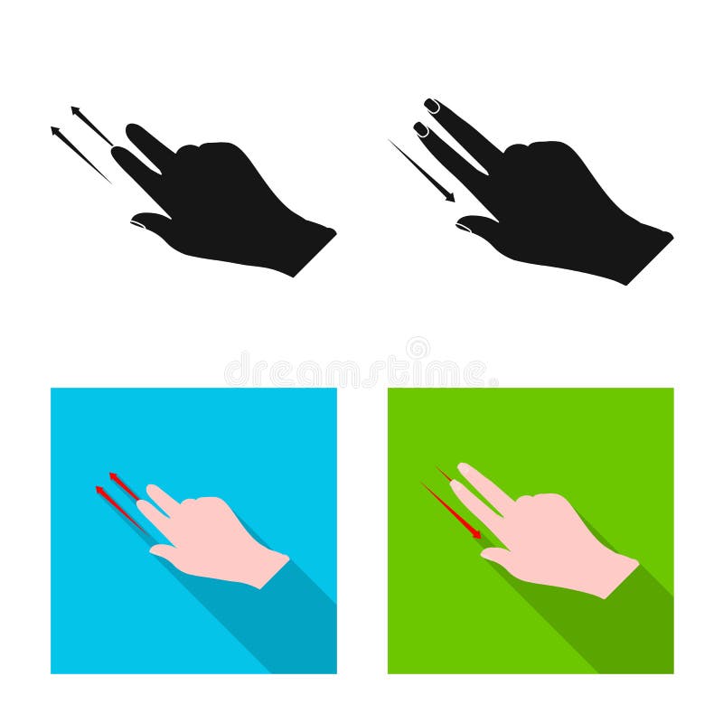 Vector Design of Touchscreen and Hand Symbol. Set of Touchscreen and ...
