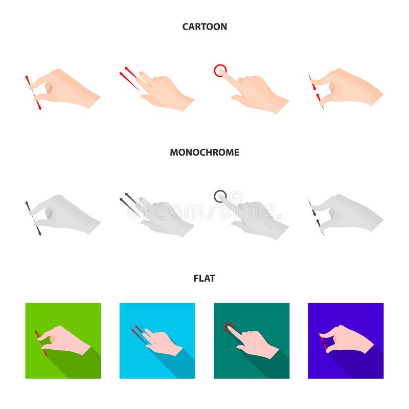 Vector Design of Touchscreen and Hand Symbol. Set of Touchscreen and ...