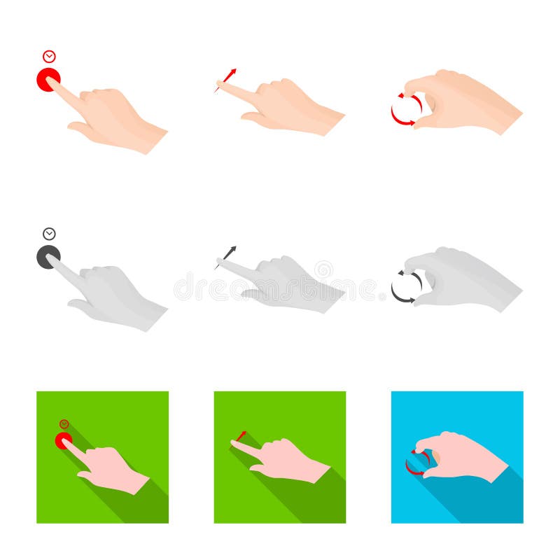 Vector Design of Touchscreen and Hand Symbol. Collection of Touchscreen ...