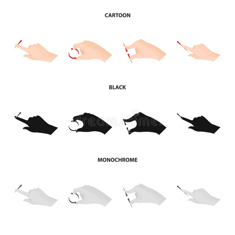 Vector Design of Touchscreen and Hand Symbol. Collection of Touchscreen ...