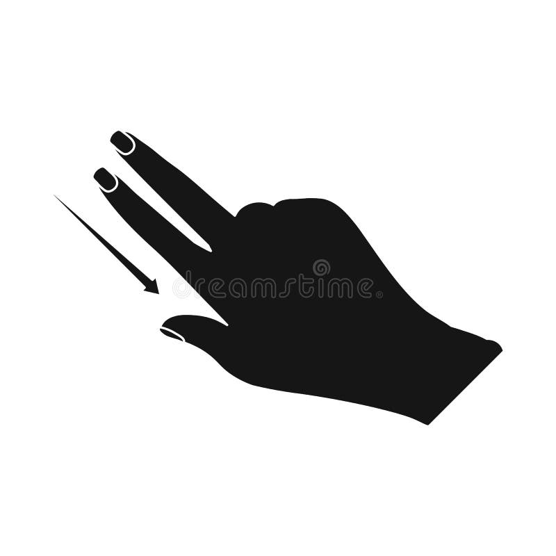 Vector Illustration of Touchscreen and Hand Symbol. Collection of ...