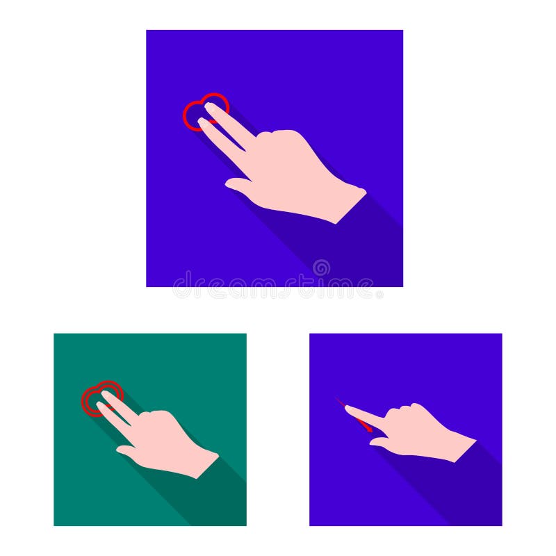 Vector Design of Touchscreen and Hand Icon. Collection of Touchscreen ...