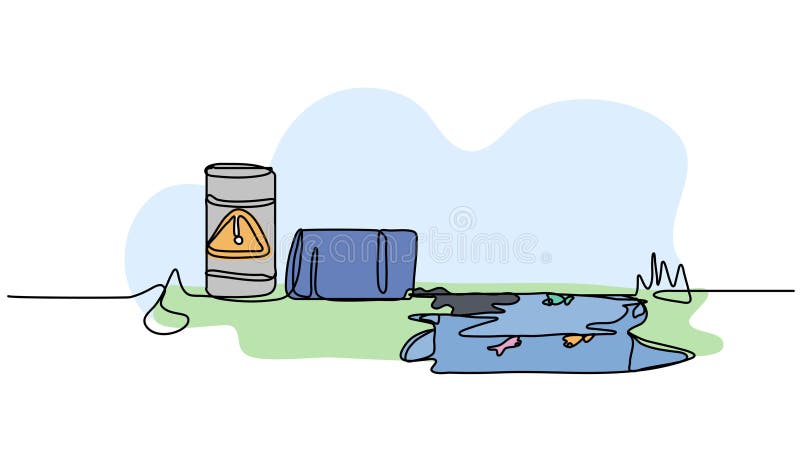 Vector Illustration of Toxic Waste Spill. Modern Flat in Continuous ...