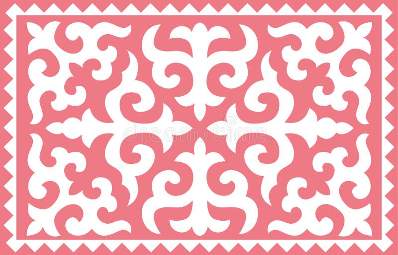 Vector Illustration of a Traditional Kyrgyz Carpet - Shyrdak. Stock ...