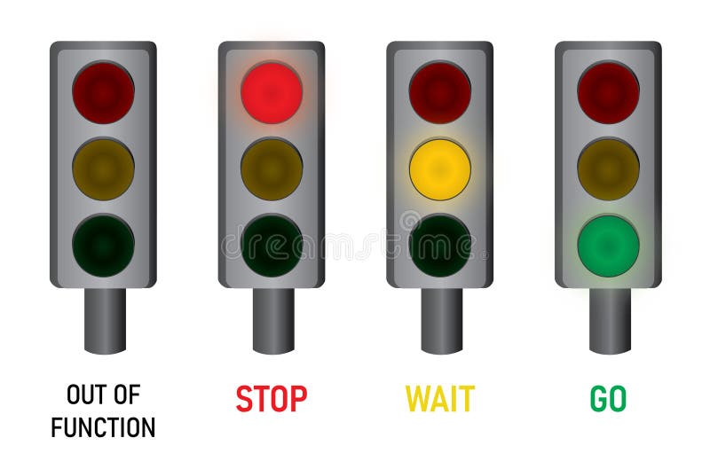 Vector Illustration Traffic Lights Stock Vector - Illustration of ...