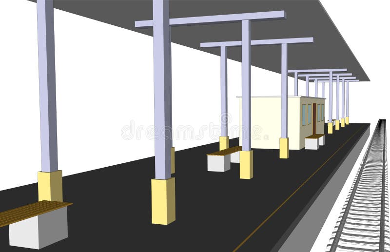 Vector Illustration of a Train Station Platform Stock Vector ...