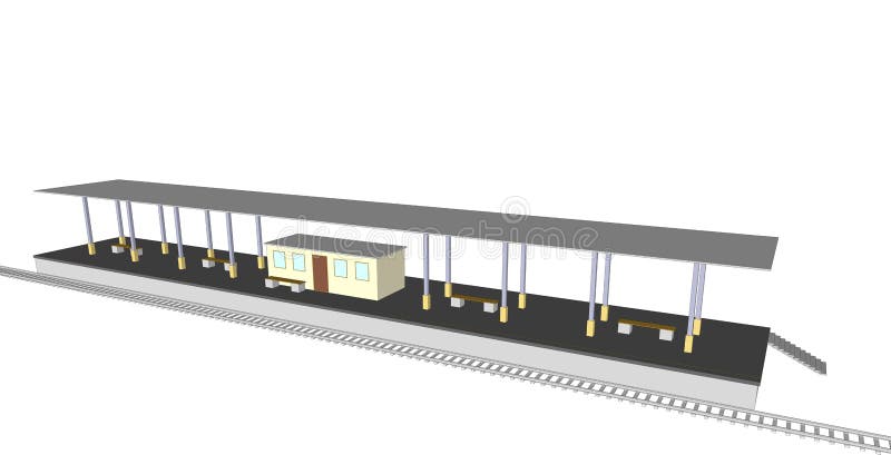 Vector Illustration of a Train Station Platform Stock Vector ...