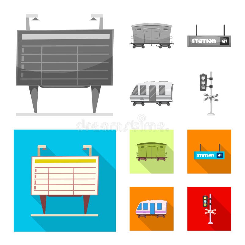 Vector Design of Train and Station Icon. Collection of Train and Ticket ...
