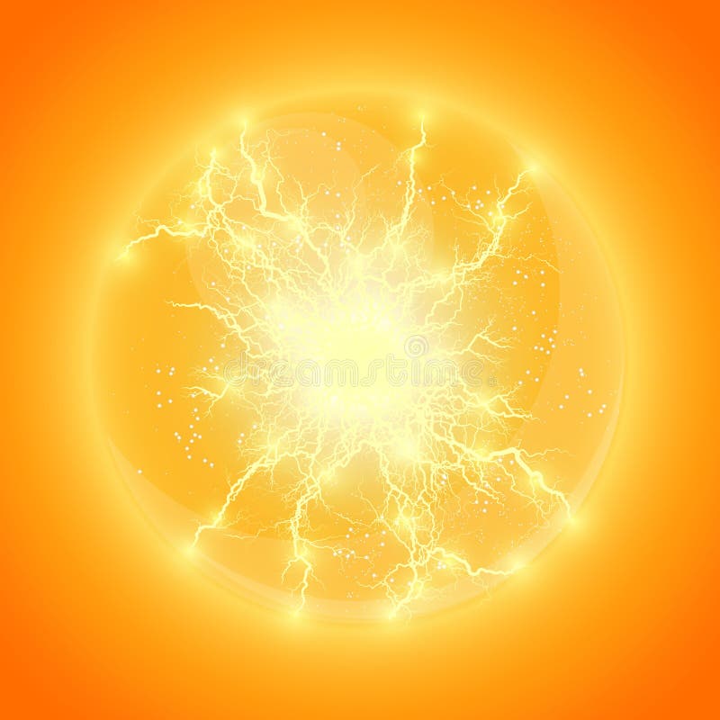 Orange Electric Lightning Ball Stock Illustrations – 96 Orange Electric ...