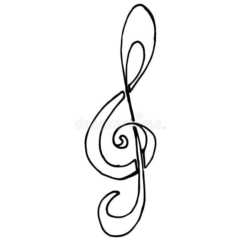 Treble Clef. Vector Illustration of Treble Clef. Sketch Musical Notes ...