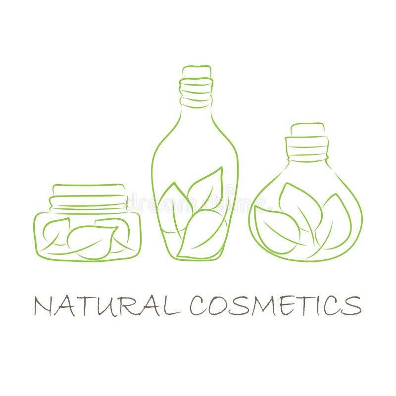 Vector Illustration of Tree Bottles with Green Leaves Inside Stock ...