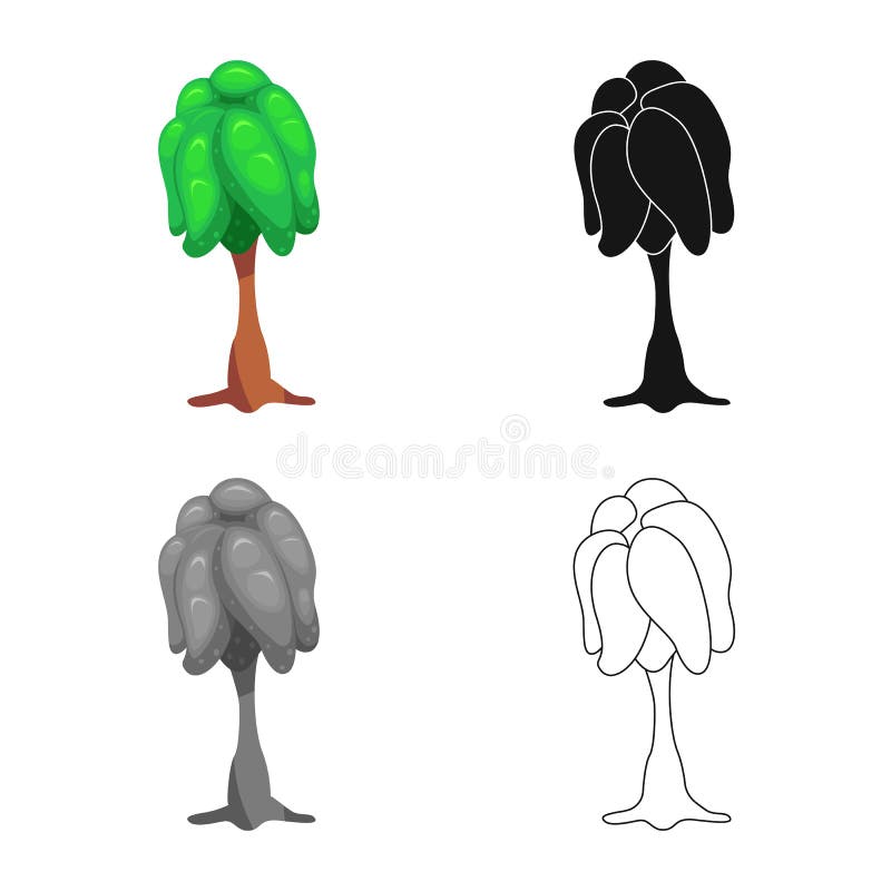 Vector Design of Tree and Nature Logo. Collection of Tree and Crown ...