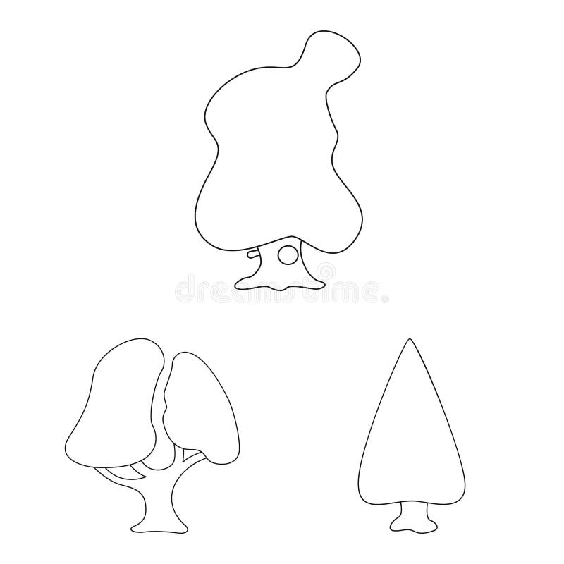 Vector Illustration of Tree and Nature Icon. Set of Tree and Crown ...