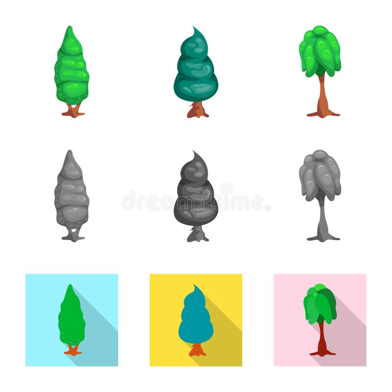 Vector Design of Tree and Nature Logo. Collection of Tree and Crown ...