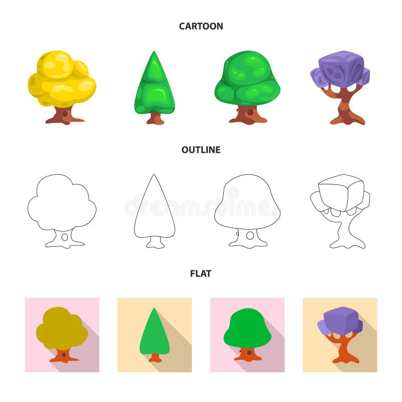 Vector Illustration of Tree and Nature Icon. Set of Tree and Crown ...