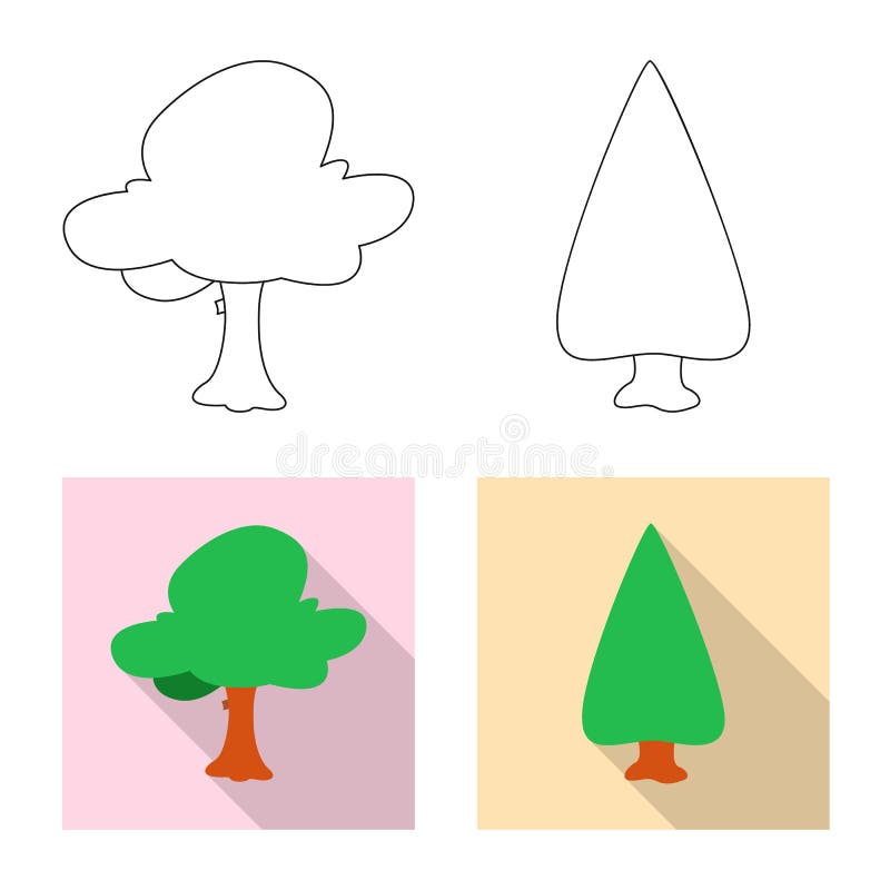 Vector Design of Tree and Nature Logo. Collection of Tree and Crown ...