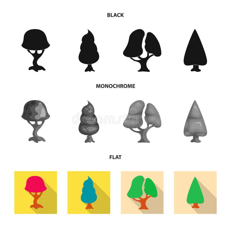 Vector Illustration of Tree and Nature Logo. Set of Tree and Crown ...