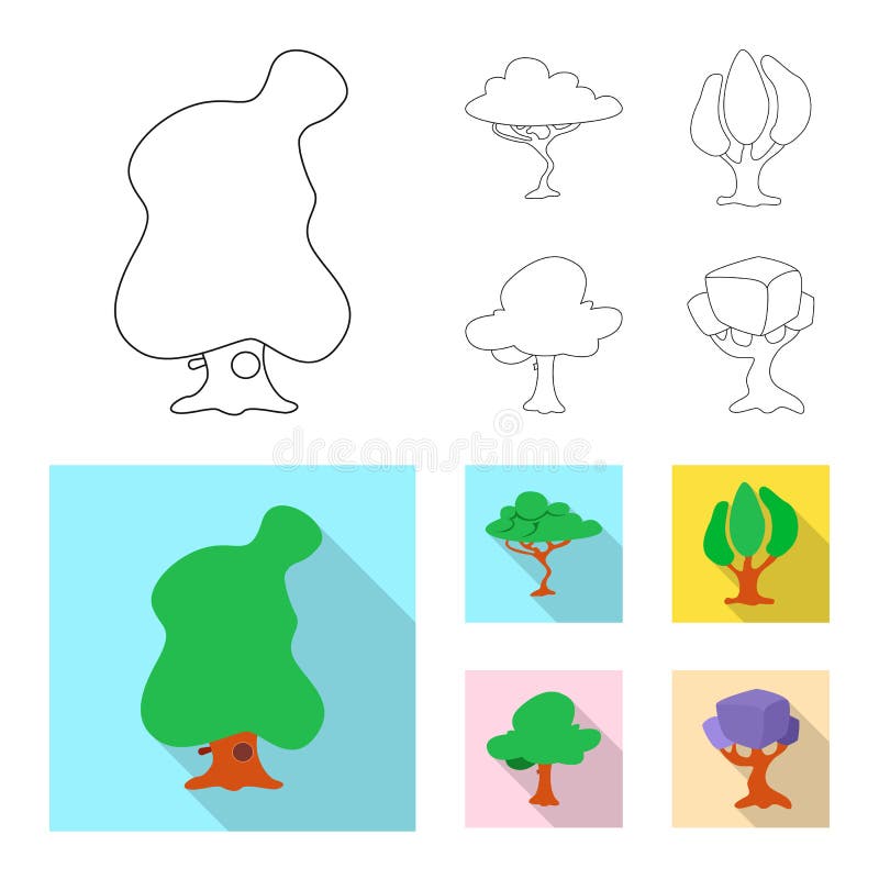 Vector Illustration of Tree and Nature Logo. Set of Tree and Crown ...