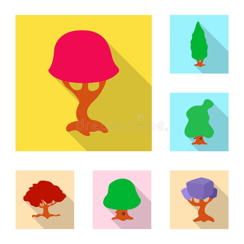 Vector Design of Tree and Nature Sign. Collection of Tree and Crown ...
