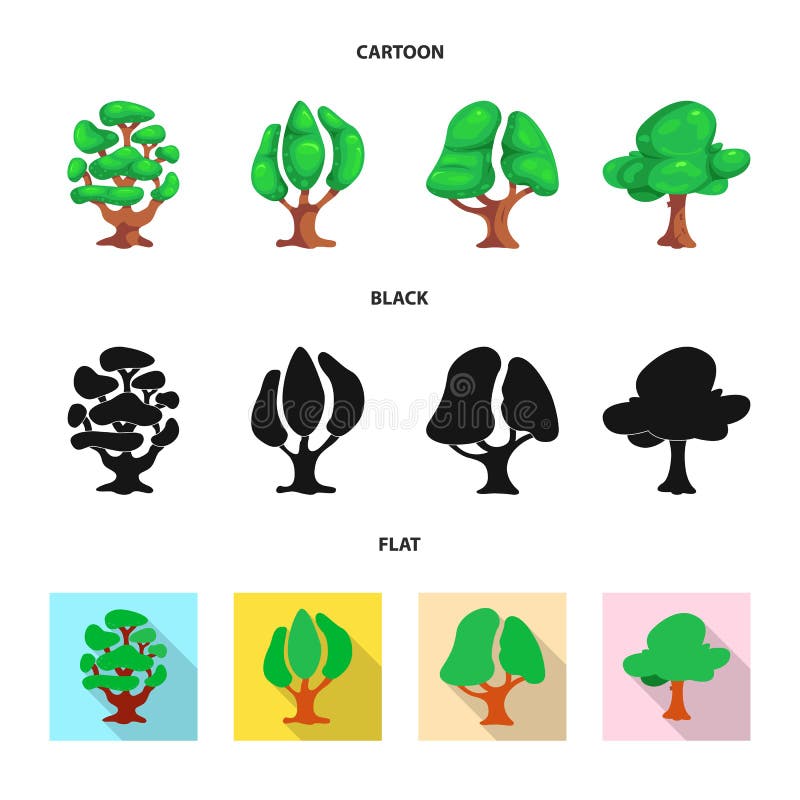 Vector Design of Tree and Nature Sign. Collection of Tree and Crown ...