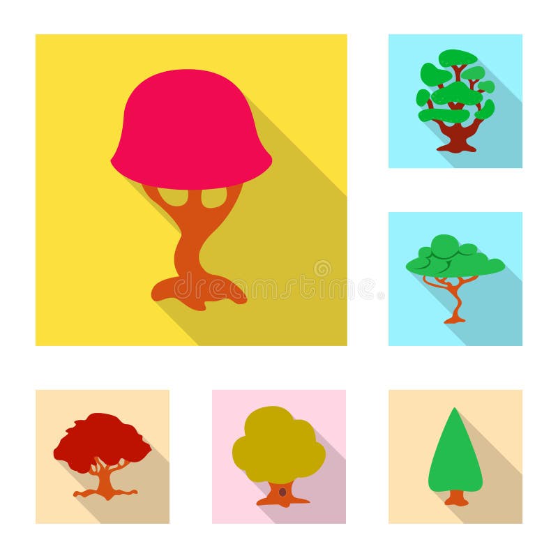 Vector Design of Tree and Nature Sign. Collection of Tree and Crown ...