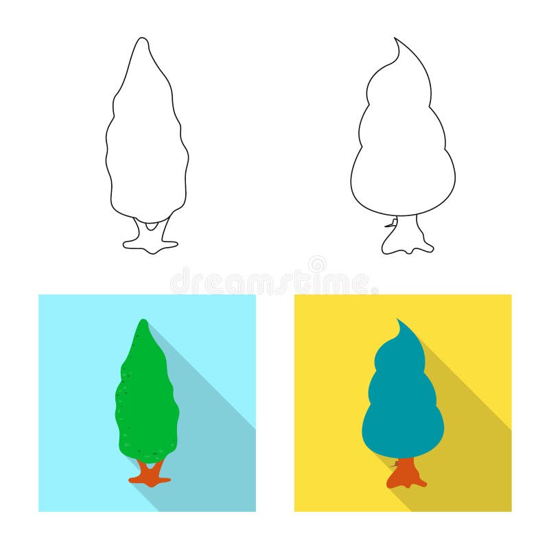 Vector Illustration of Tree and Nature Sign. Collection of Tree and ...