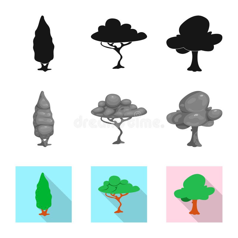 Vector Design of Tree and Nature Icon. Set of Tree and Crown Stock ...