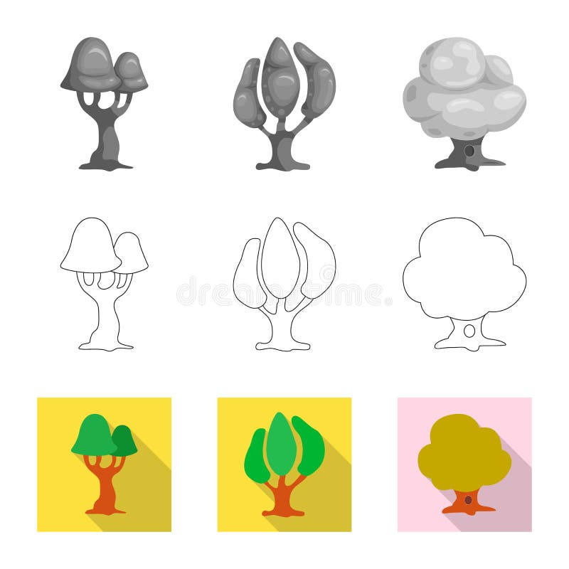 Vector Design of Tree and Nature Icon. Set of Tree and Crown Vector ...