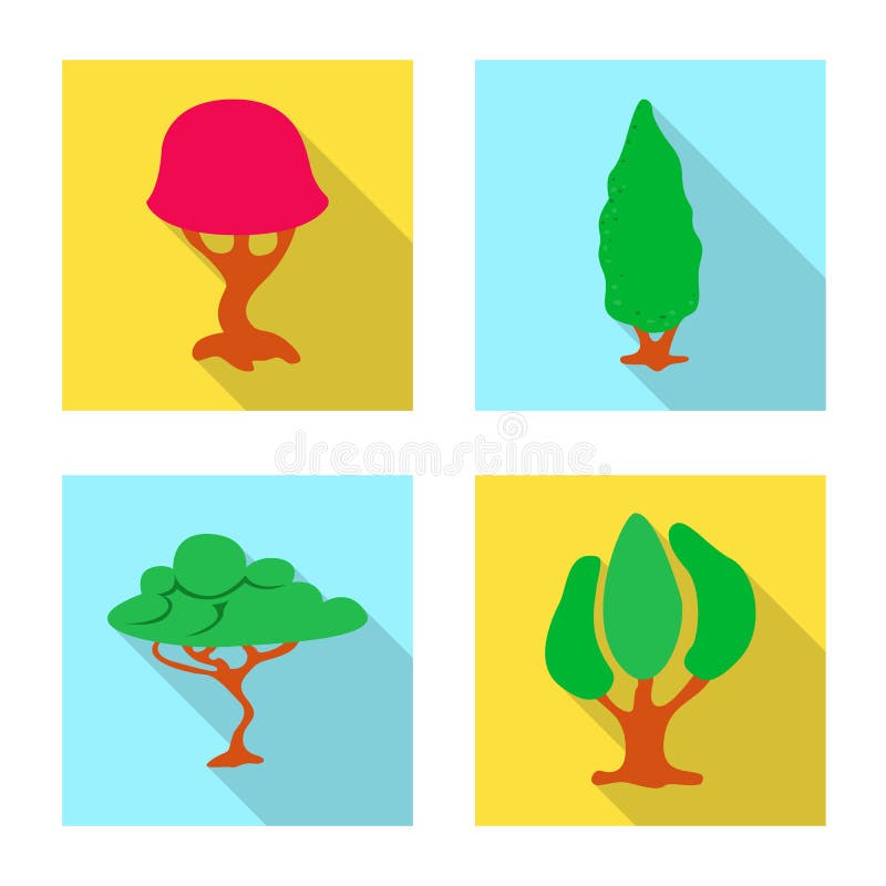 Vector Design of Tree and Nature Icon. Collection of Tree and Crown ...