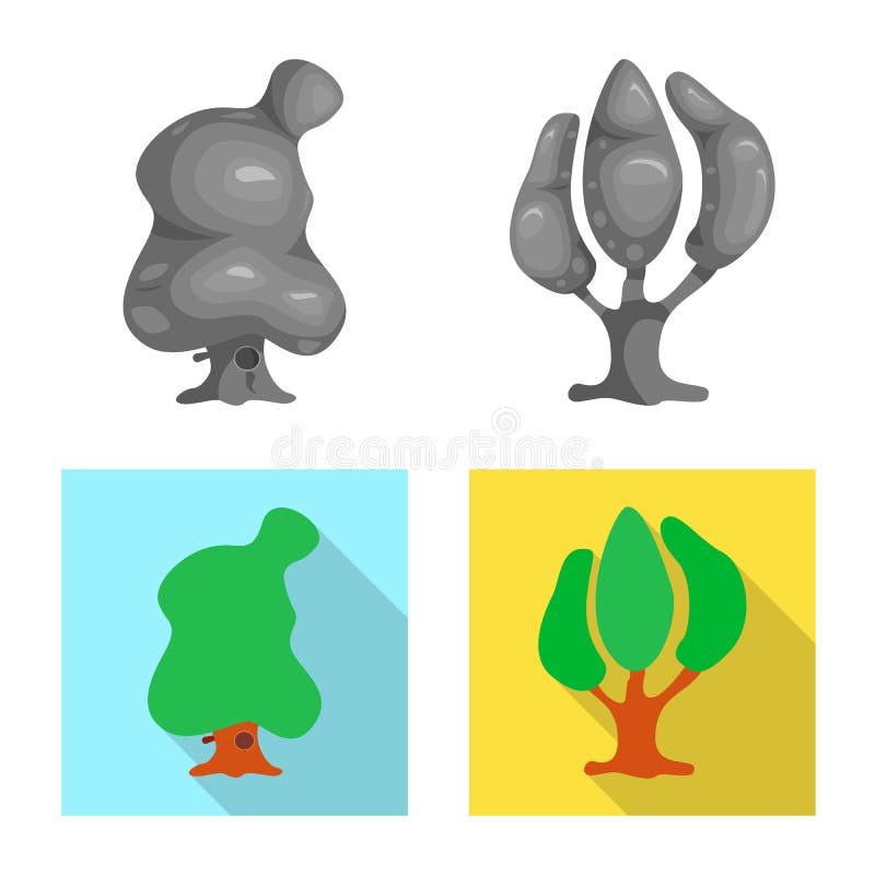 Vector Design of Tree and Nature Icon. Collection of Tree and Crown ...