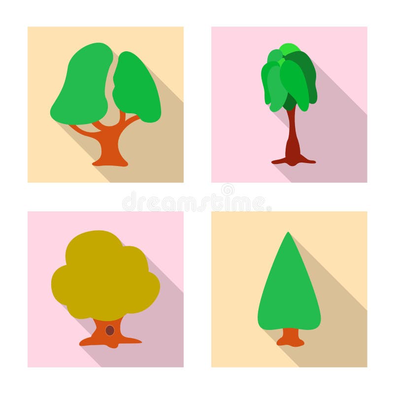 Vector Illustration of Tree and Nature Symbol. Set of Tree and Crown ...