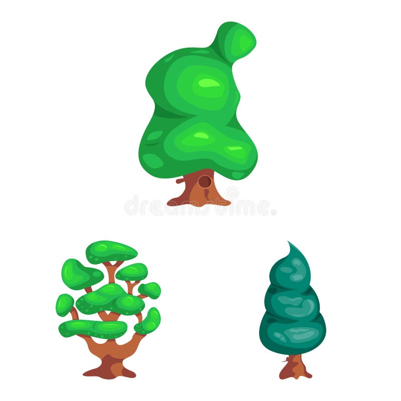 Vector Design of Tree and Nature Icon. Collection of Tree and Crown ...