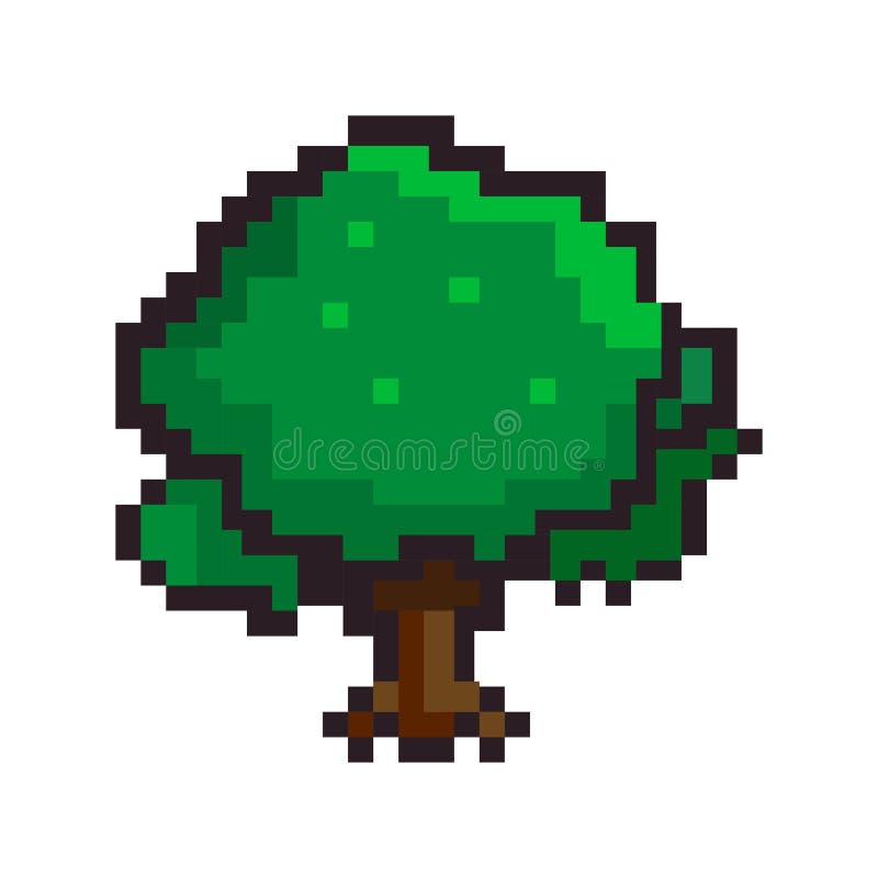 Vector Illustration of Tree. Pixel Design Slot Machine Graphics. Stock ...