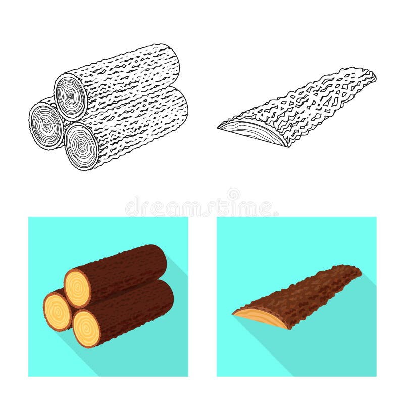 Vector Illustration Of Tree And Raw Icon Set Of Tree And Construction