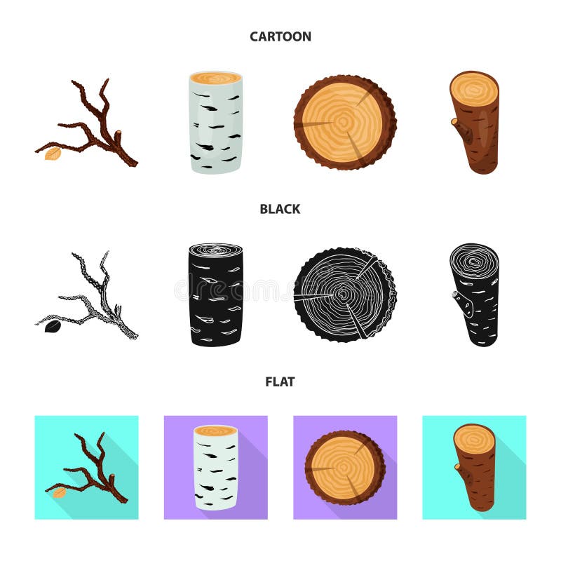 Vector Design of Tree and Raw Symbol. Set of Tree and Construction ...