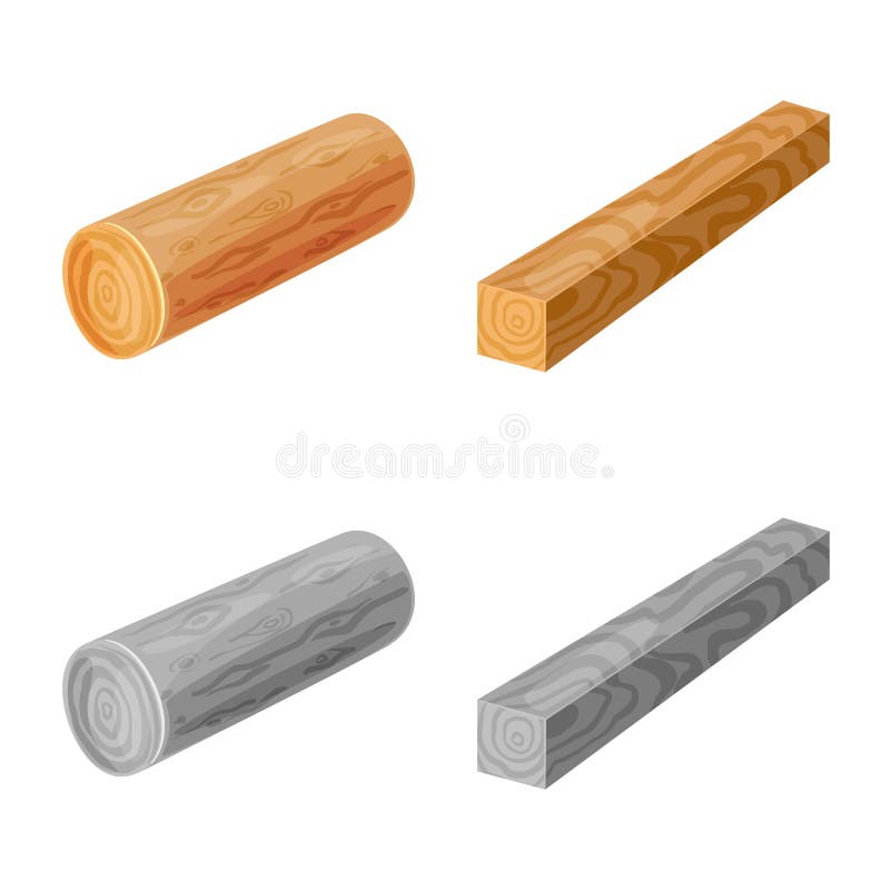 Vector Design of Tree and Raw Icon. Set of Tree and Construction Stock ...