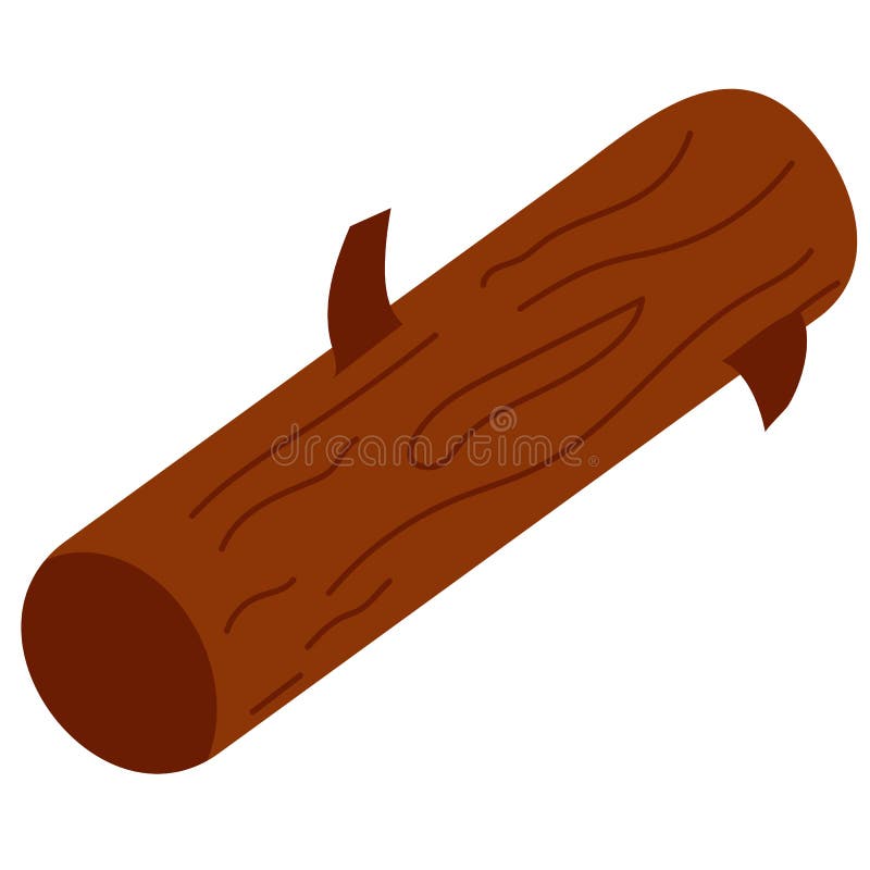 Vector Illustration of Tree S Log in Cartoon Flat Style. Timber ...