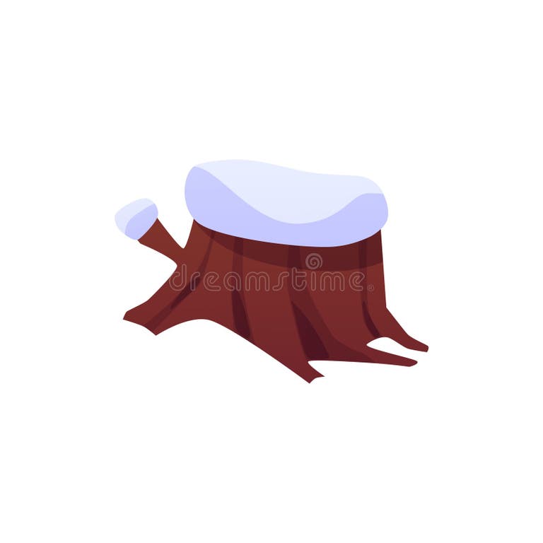 Vector Illustration of a Tree Stump in the Snow. Icon for the Game ...
