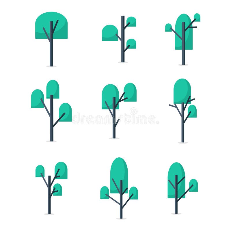 Vector Illustration of Tree Style Collection Stock Vector ...