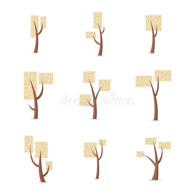 Vector Illustration of Tree Style Set Stock Vector - Illustration of ...