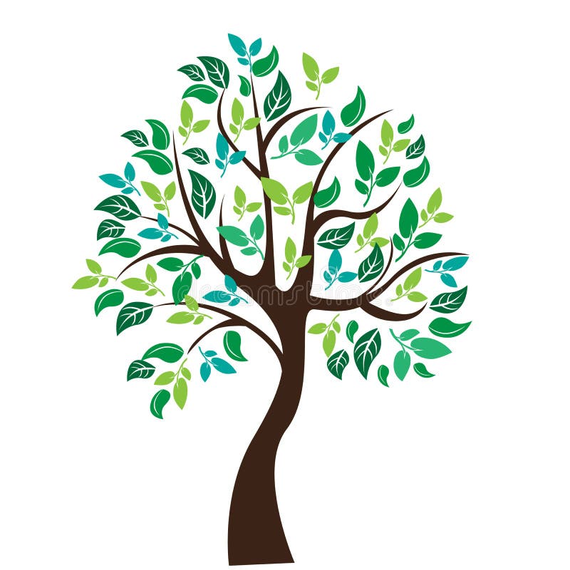 Vector Illustration of Tree on White Background - Stock Vector ...