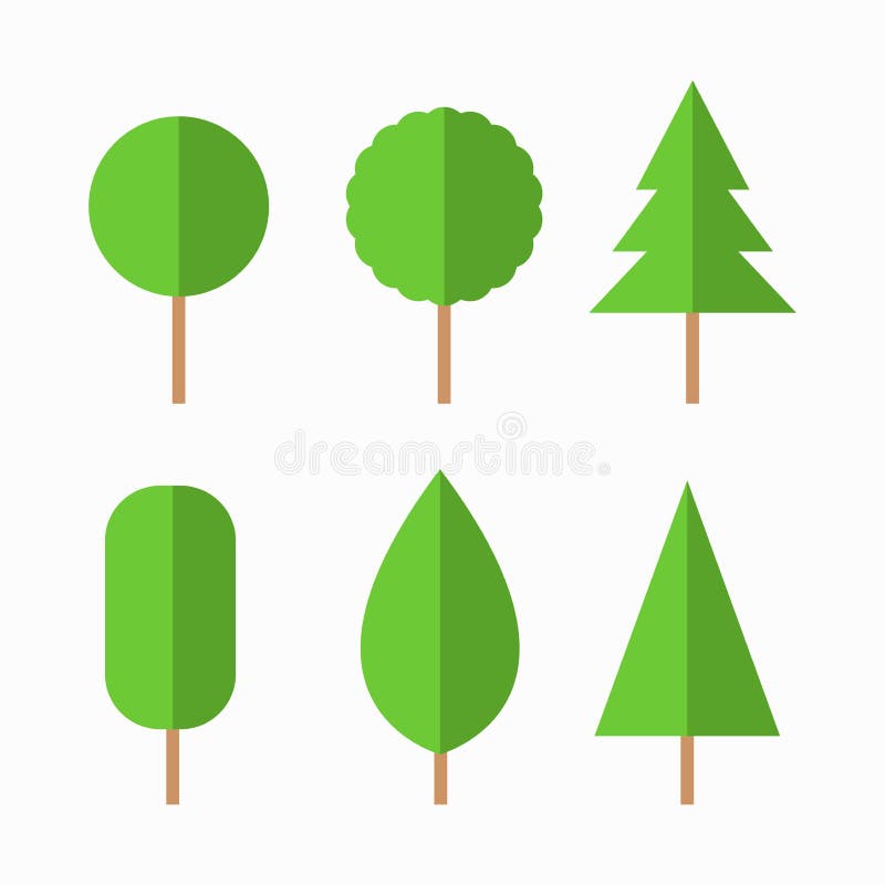 Vector Illustration of Trees on White Background Stock Vector ...