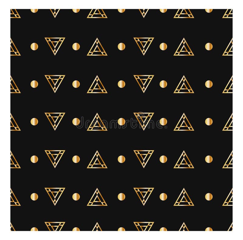 Vector Illustration of Triangle and Circle Pattern Black and Gold Stock ...