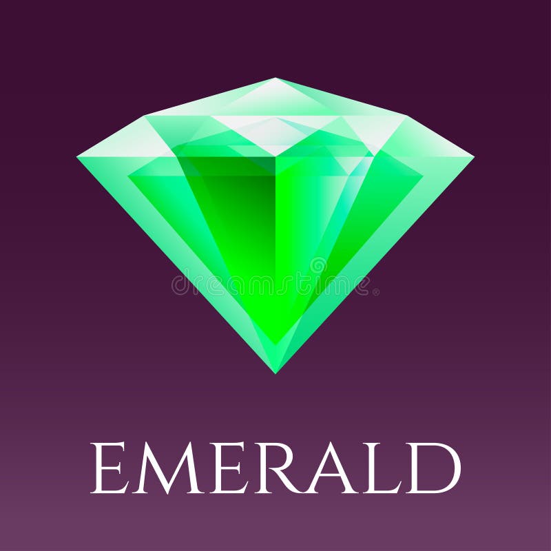 Vector Illustration of Triangle Crystal Isolated. Emerald Symbol for ...